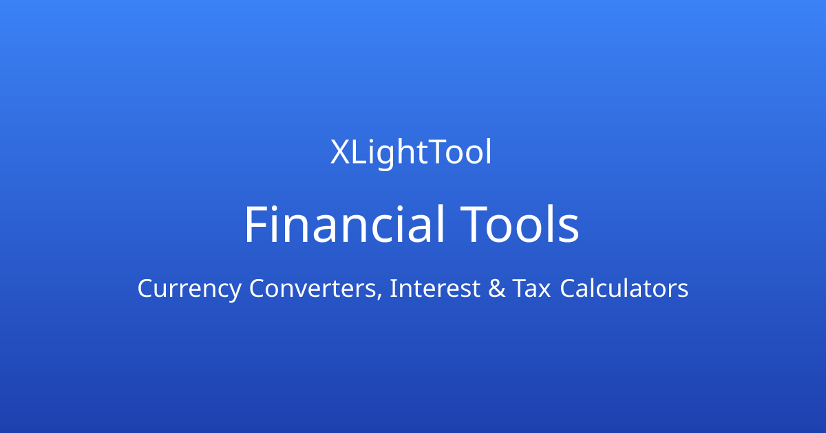 Financial Tools | Currency & Finance Calculators